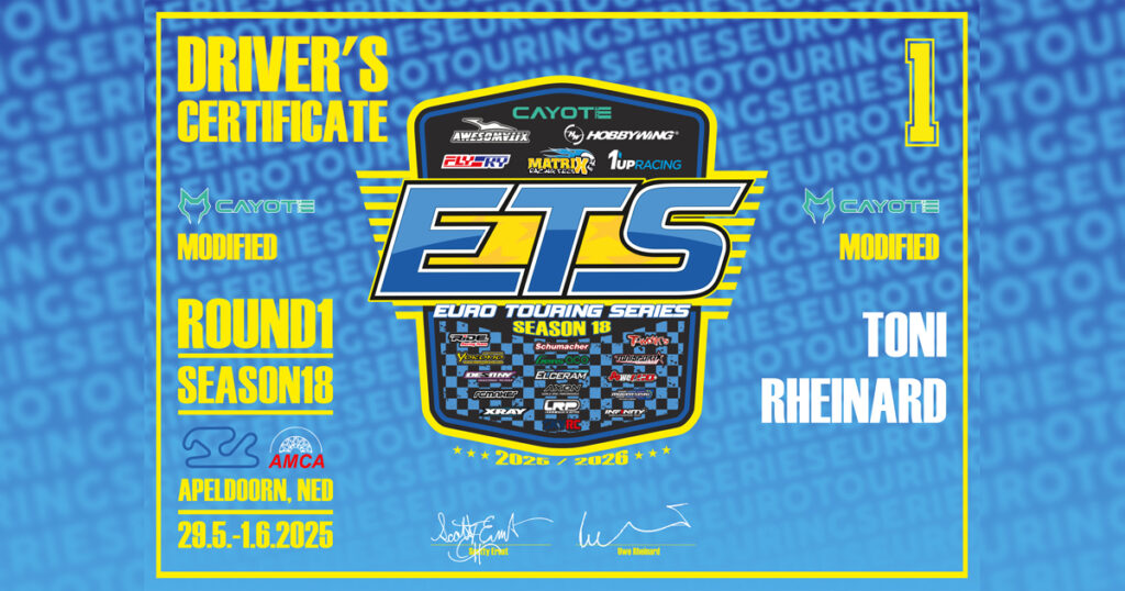Get your personal certificate from your ETS race - ETS | Euro Touring ...